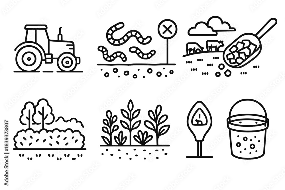Regenerative Farming Icons. Regenerative Farming Set linear set: no ...