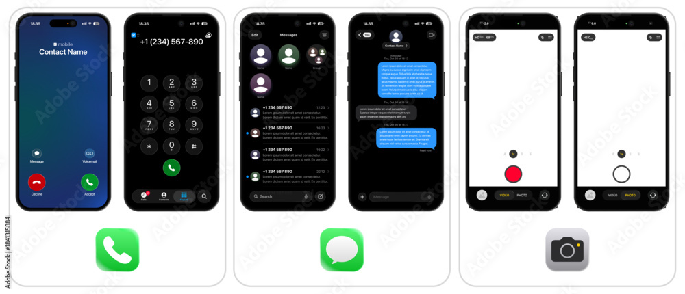Apple iPhone main screen with core apps including Apple Music, Apple TV ...