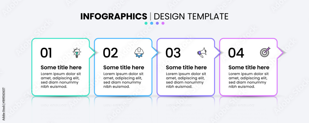 Vector de Stock Infographics template. 4 square banners in a row ...