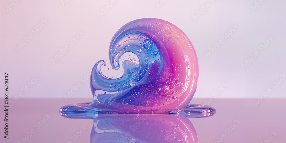 Macro of kids toy slime with a neon blue and ultraviolet textured ...