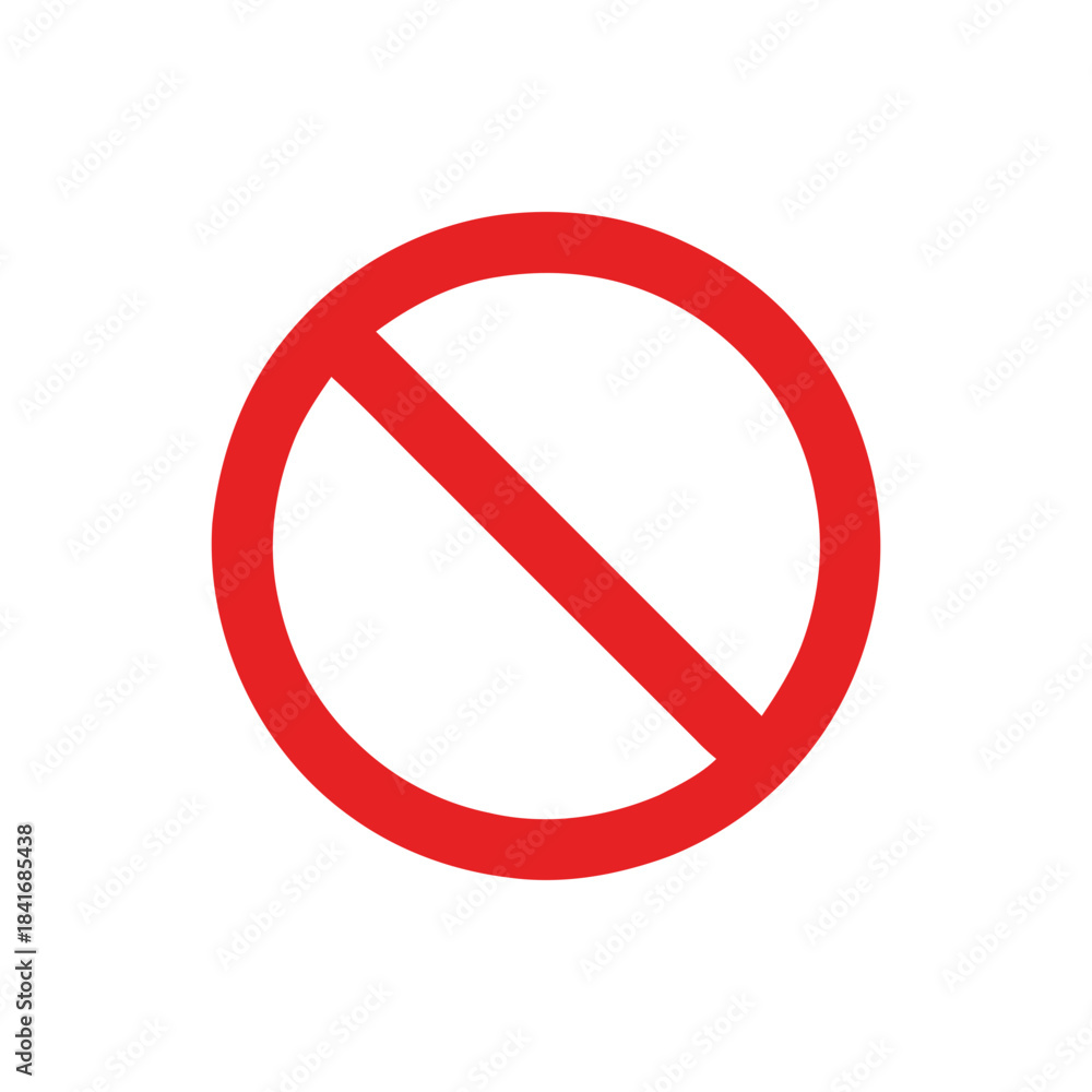 Warning stop icon stop red sign icon with white hand, do not enter ...