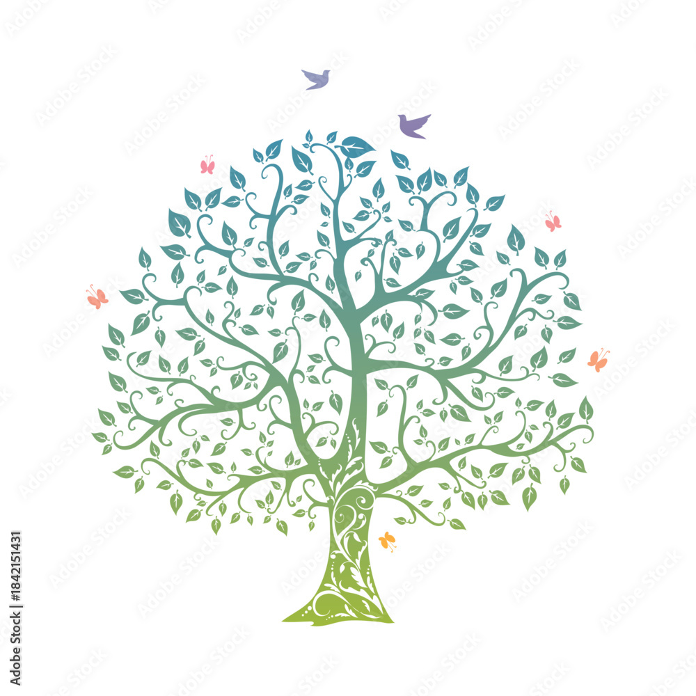 Colorful Life Tree Logo, Family Wellness Tree Emblem, Nature Growth ...