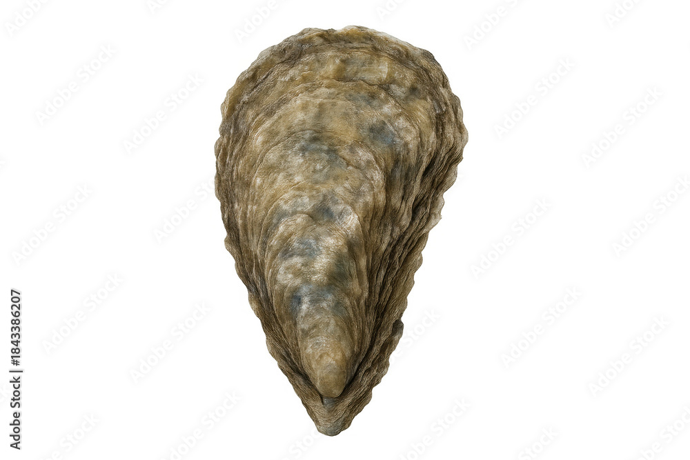 Raw oyster shell showing natural texture on a transparent background ...
