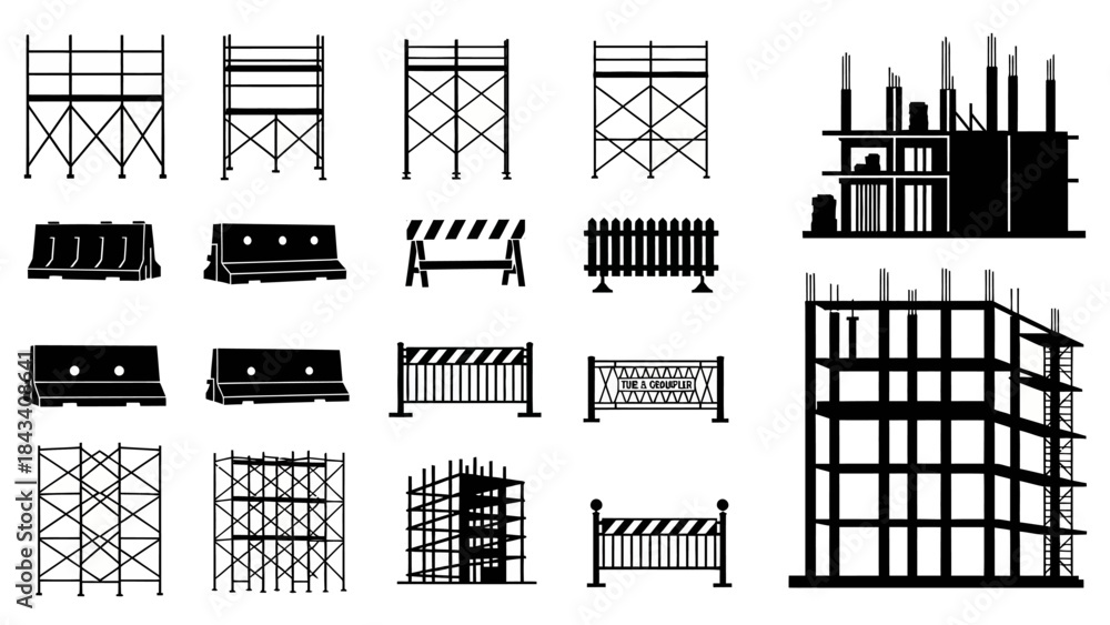 Construction site safety and building development elements: scaffolding ...