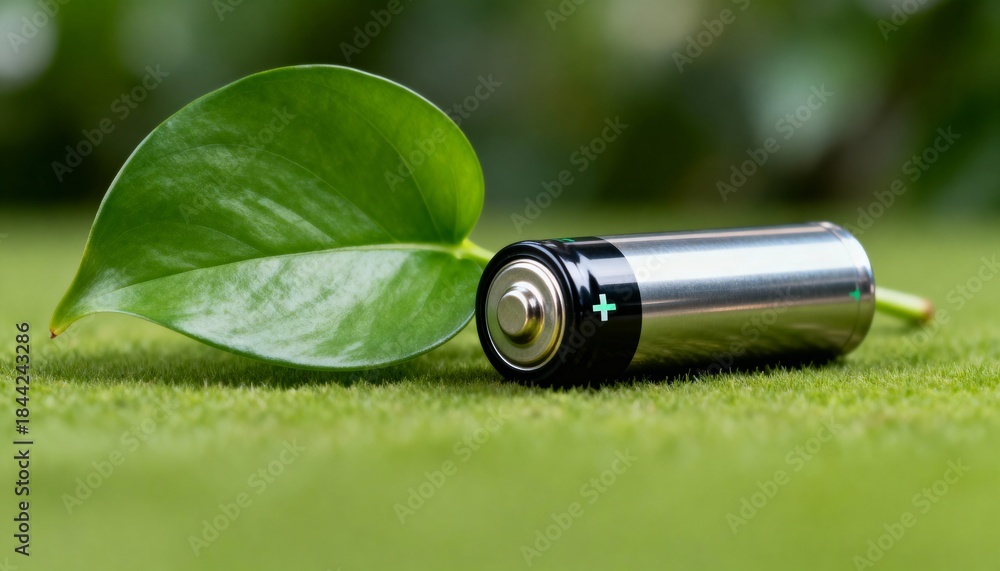 next generation lithium ion battery cell green healthy plant leaf clean ...