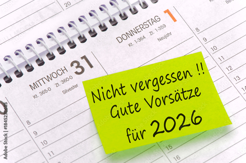Neujahr und Silvester mit Jahreswechsel von 2025 auf 2026 mit Feier ...