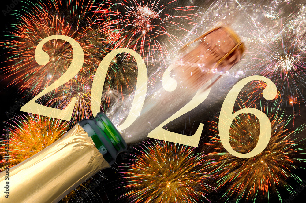 Photo Stock Neujahr und Silvester mit Jahreswechsel von 2025 auf 2026 ...