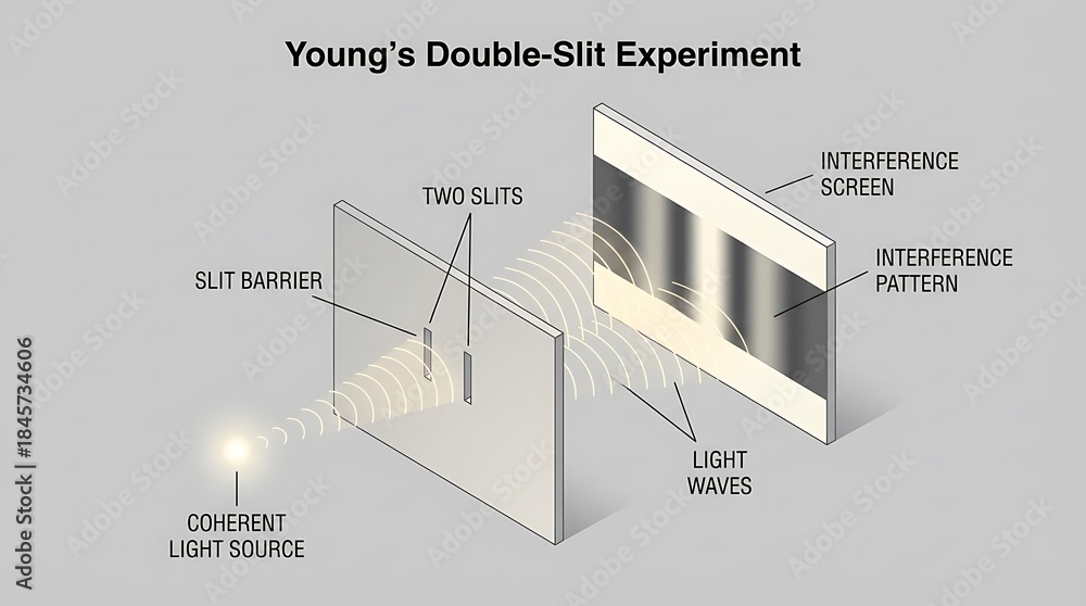 Foto De Stock Educational Diagram Of Young S Double Slit Experiment
