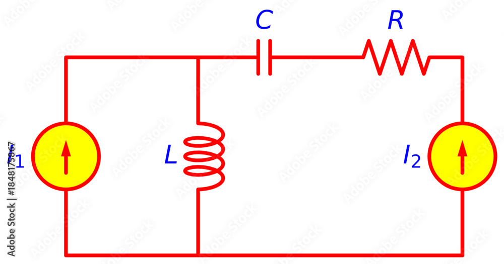 RLC Circuit Diagram with Series Capacitor, Shunt Inductor, Resistor and ...