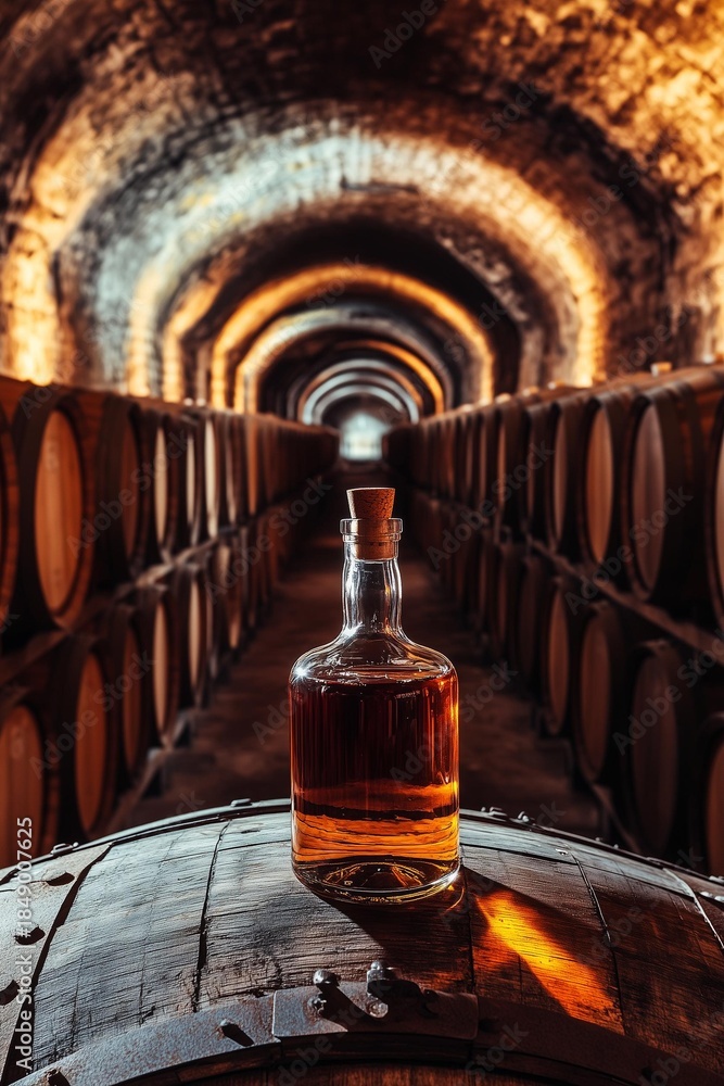 Strong alcoholic drinks and their production and tasing concept. Cognac ...