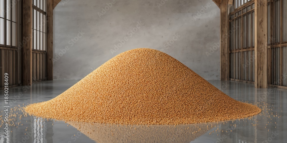 Wheat grains stored in a facility, grain preservation and storage ...