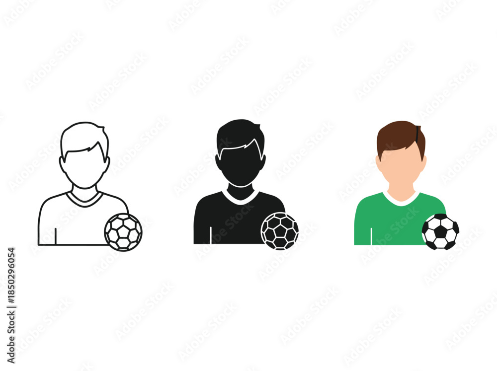 Image vectorielle Stock Diverse group of young football players holding ...