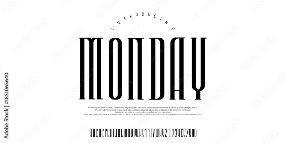 Monday font is A tall condensed modern display font with strong ...