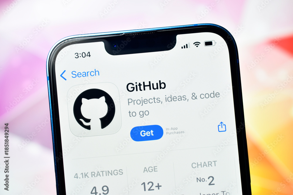 20 december, 2025 new delhi, india :- GitHub mobile coding platform. の Stock フォト | Adobe Stock