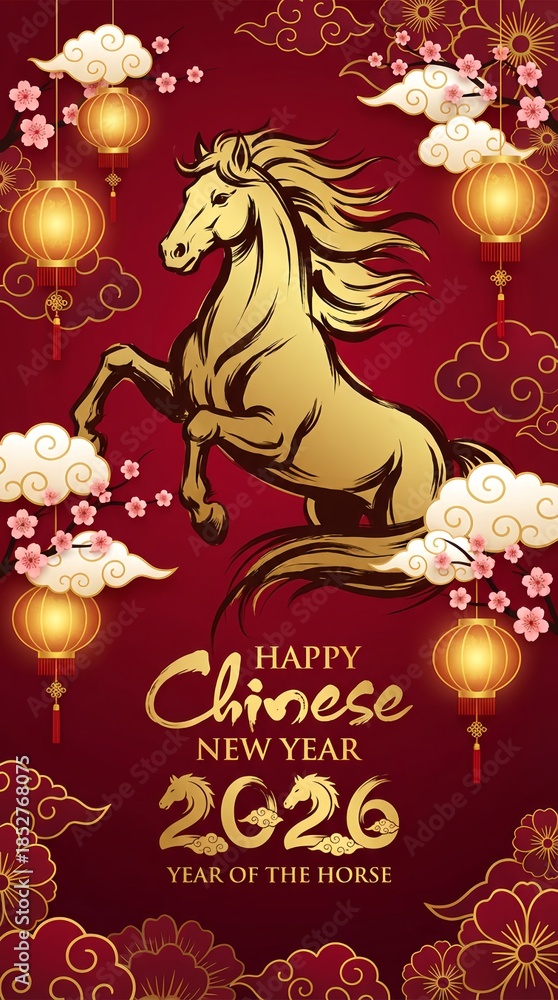 Stock-Illustration „Chinese New Year 2026 themed background and poster ...