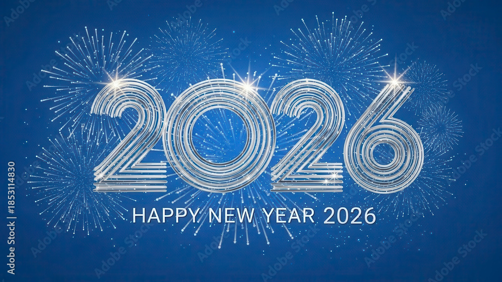 Photo Stock 2026 HD Happy New Year 2026 Celebration Greeting with ...