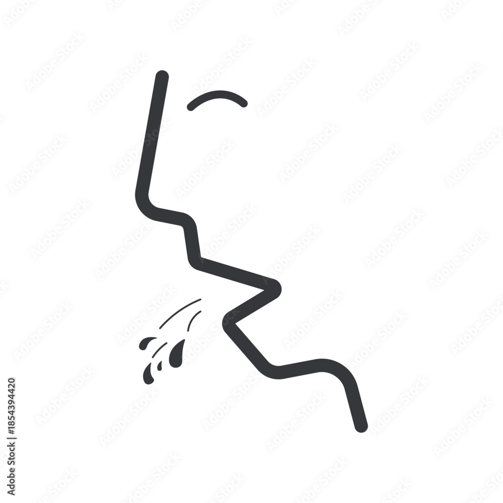 Isolated pictogram icon showing spitting symbol, hygiene warning to ...
