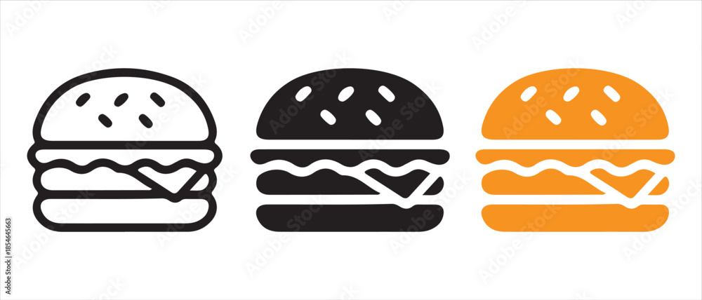 Image vectorielle Stock Variations of a hamburger icon in outline ...