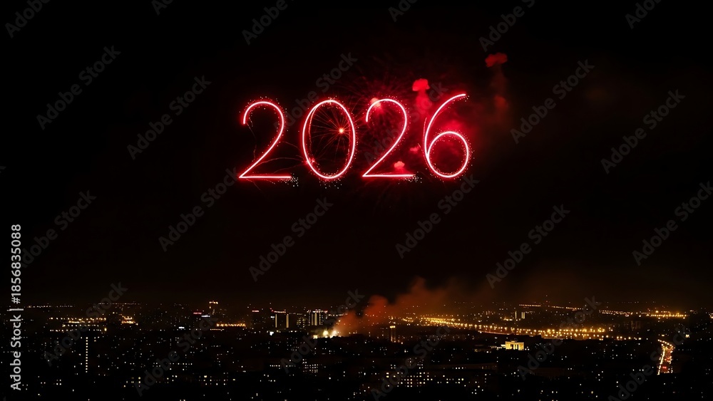 Illustration Stock 2026 concept with sparklers, Happy New Year 2026 ...
