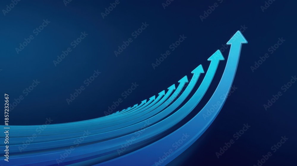 Dynamic upward arrows representing growth, progress, and success in a ...