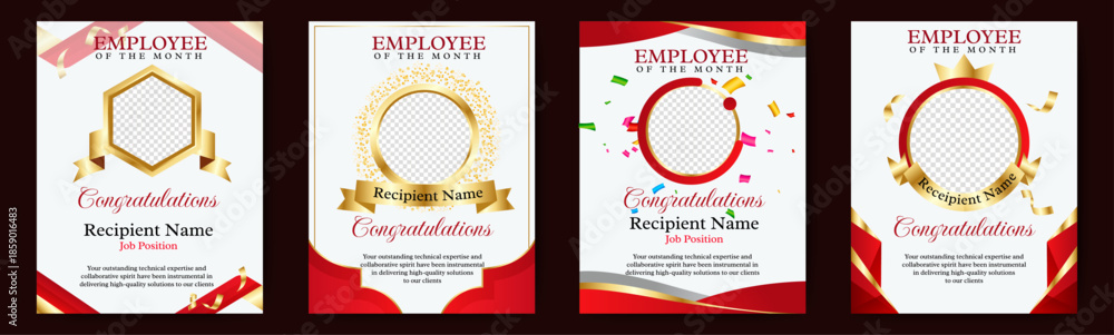 Image vectorielle Stock Red Professional Employee Of The Month square ...