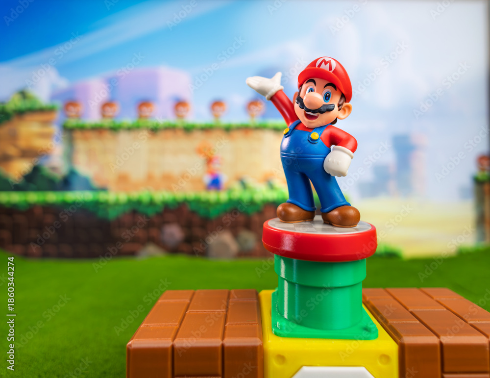 MOSCOW, RUSSIA - September 08, 2022: Super Mario Bros figure character ...