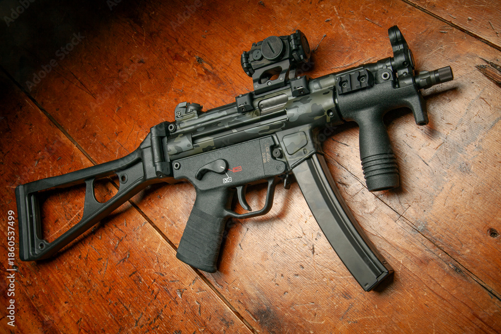Heckler & Koch SP5K with folding stock. Limited edition Cerakote paint ...