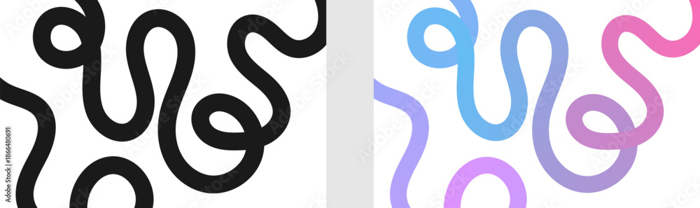 Abstract squiggly lines, Vibrant abstract gradient line with flowing ...