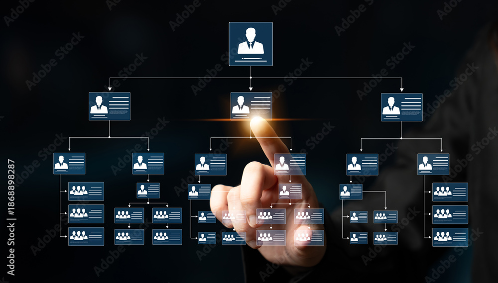 Corporate org chart and team structure show hierarchy, team, and ...