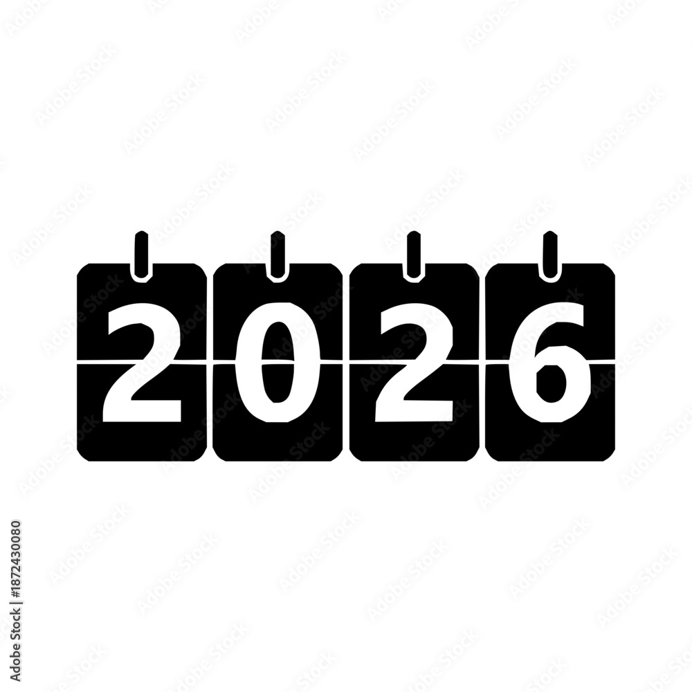 Vector de Stock 2026 flipping numbers calendar date year flip number ...