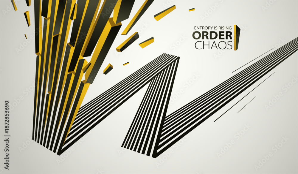 Chaos and order vector concept abstract background with lines explosion ...