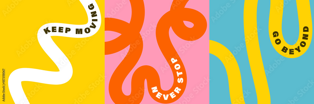 Vibrant abstract poster with flowing shapes in warm colors featuring ...