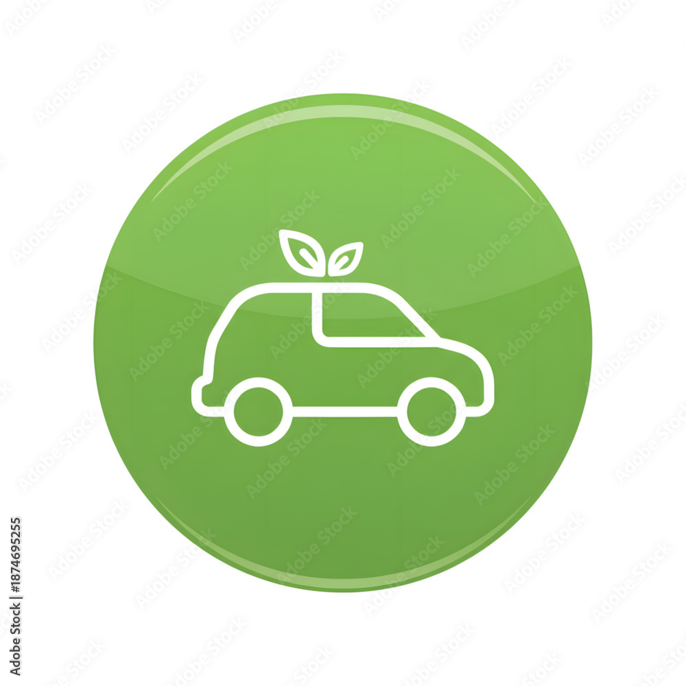 Eco Transportation Token with Simplified Vehicle Form, Isolated on ...