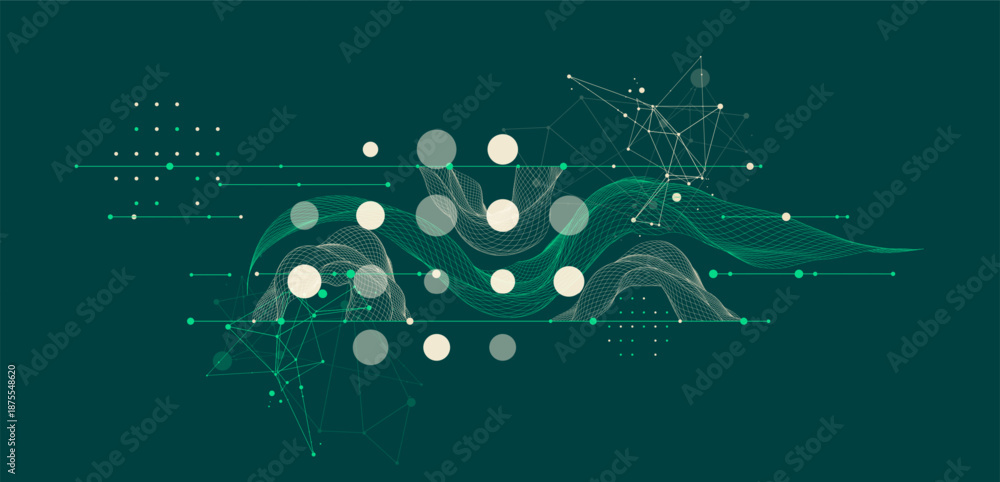 Vetor do Stock The abstract wave is made in a frame style. Template for ...