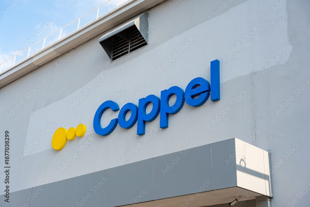 Coppel store, Coppel department store facade and signage, BanCoppel ...