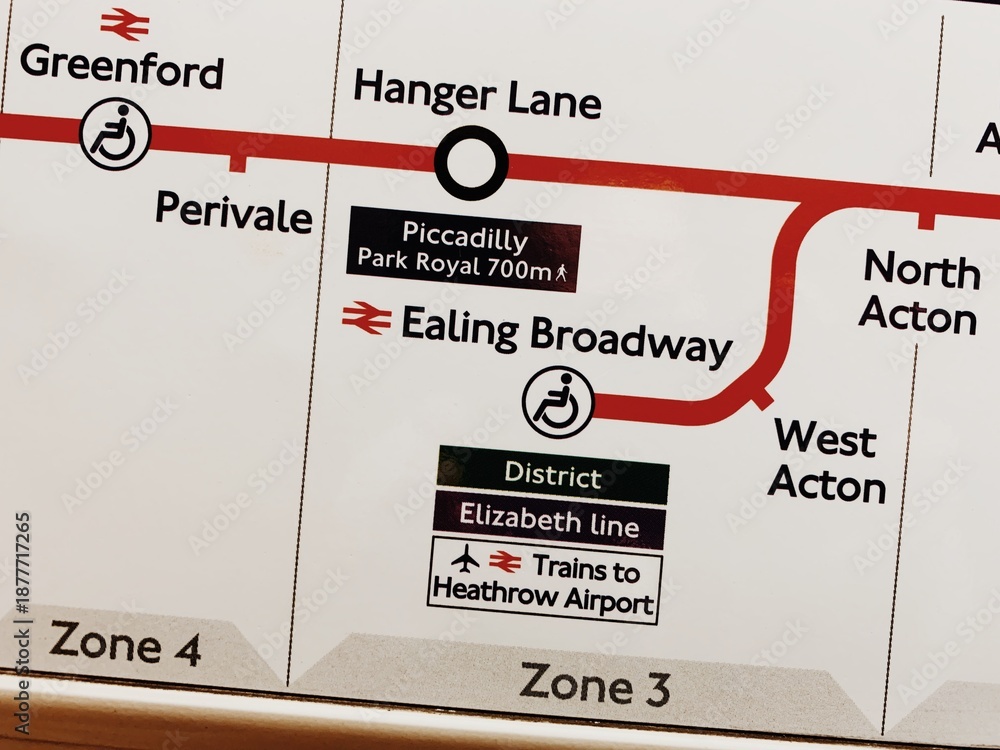 Acton, Hanger Lane, Ealing Broadway Station, Central Line Train Route ...