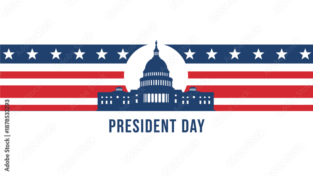 US Capitol building silhouette is centered on a patriotic star and ...