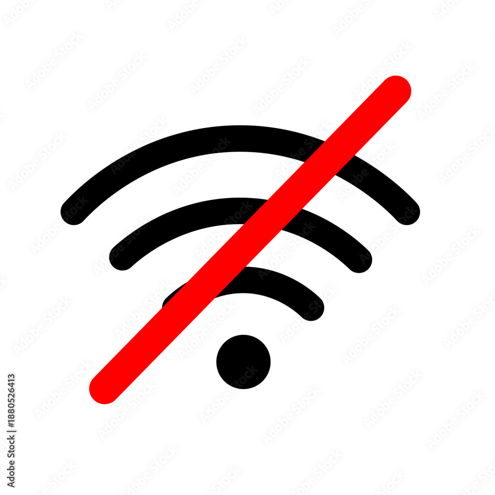 Vector de Stock No Wifi,Failure Wifi Icon. Offline Symbol. No Internet ...