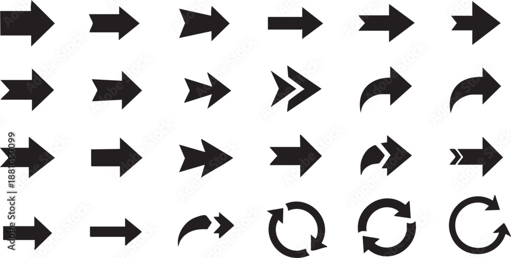 Vector Arrow Icons Collection for UI and Web Design,Direction and ...