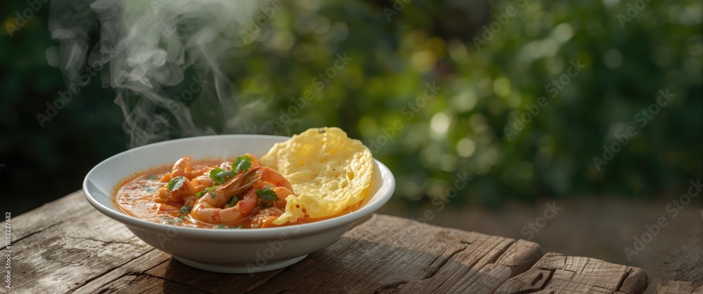 Thai cuisine: Kang som koong kai jeaw cha-om - Hot and tangy shrimp ...