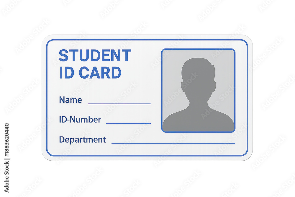 Foto de Stock Student id card with profile placeholder on transparent ...