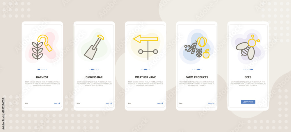 onboarding screen template for farming and gardening mobile app ui with ...