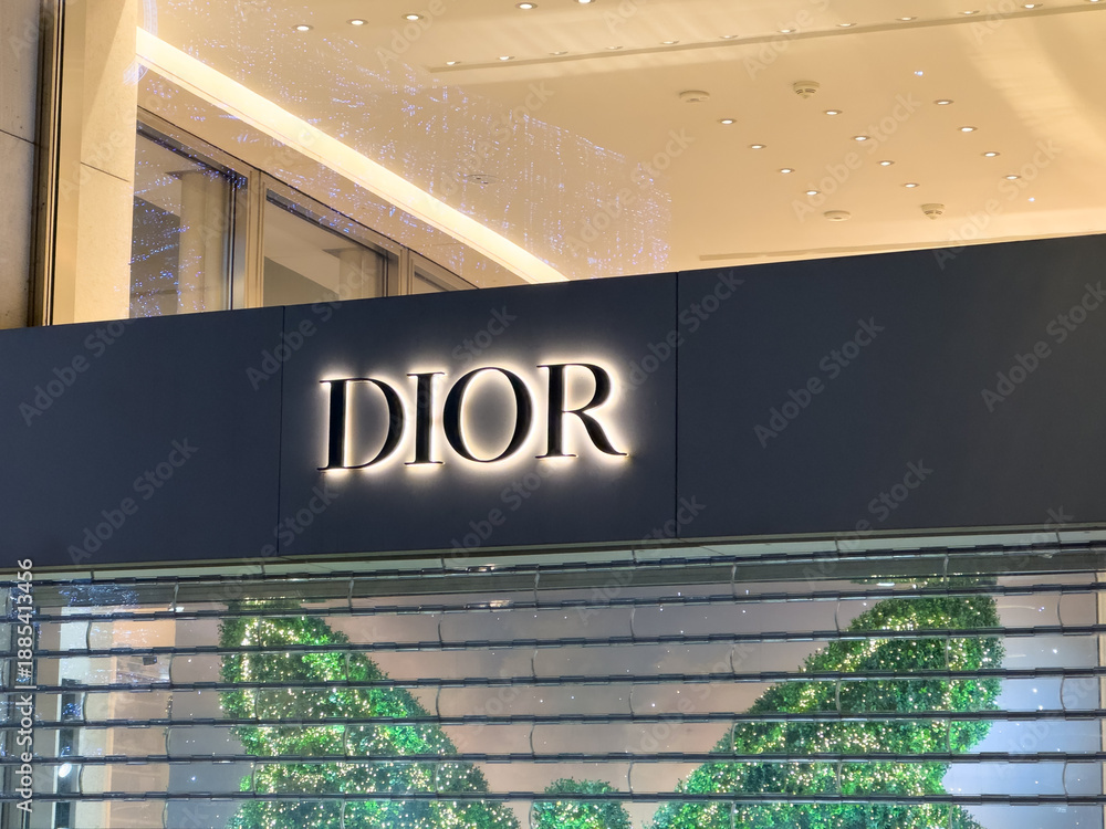 Paris, France – January 1, 2026: Dior boutique façade decorated for ...