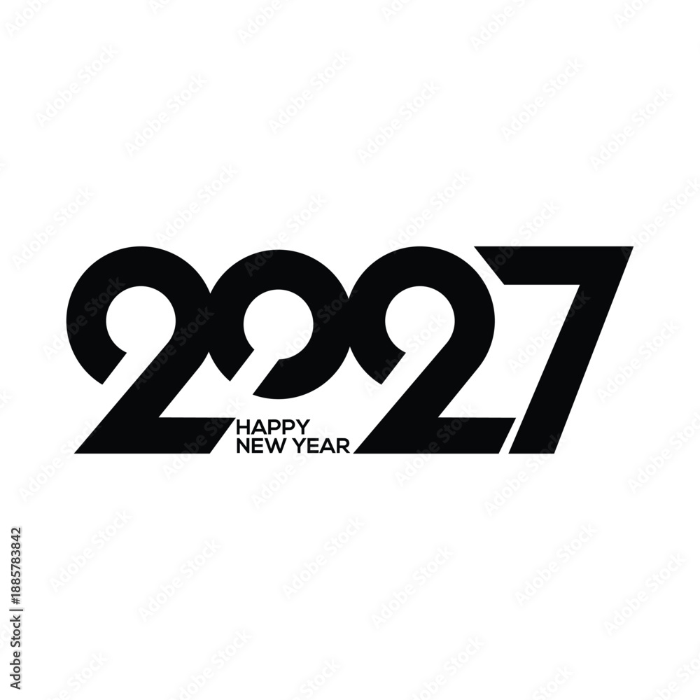 2027, Happy New Year 2027, 2027 Logo Design template with typography ...