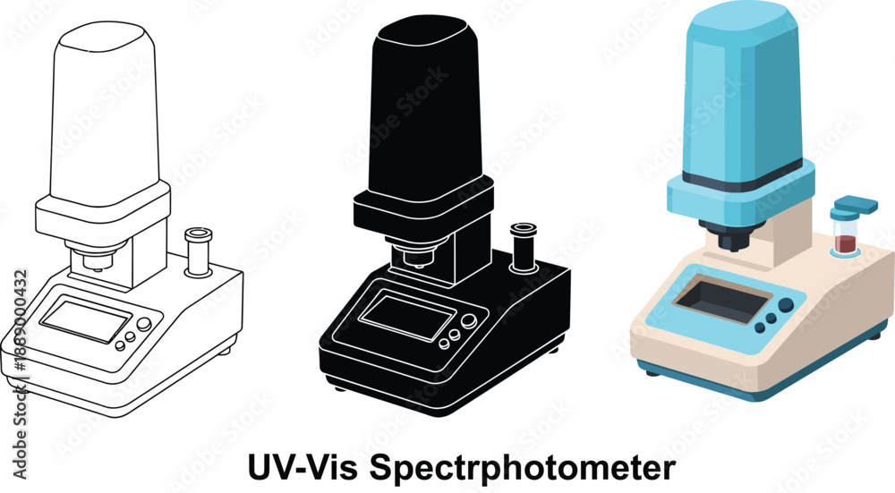 Image vectorielle Stock Set of UV-Vis spectrophotometer icons in ...