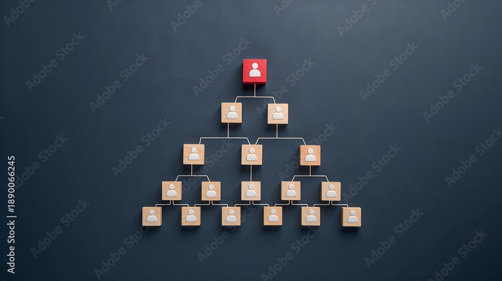 Organization chart symbolizing leadership, structure, and teamwork. The ...