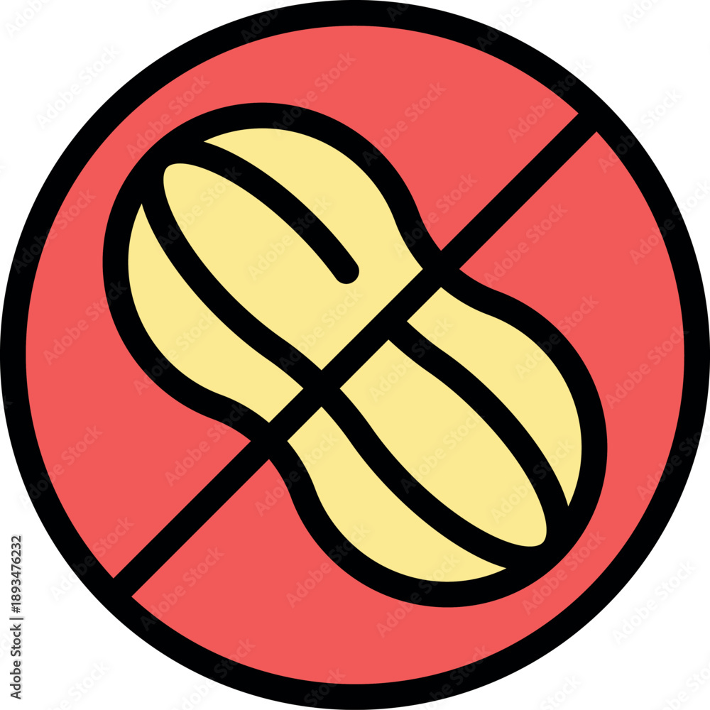 Peanut allergy warning sign indicating nut free zone, promoting ...