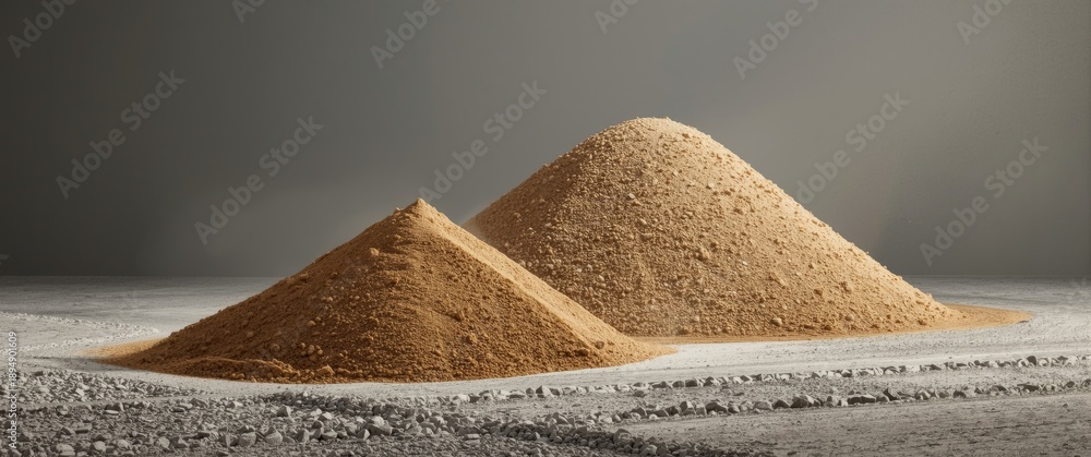 Gravel, Coarse Sand, Granular Sand, and Fill Sand piles used for ...