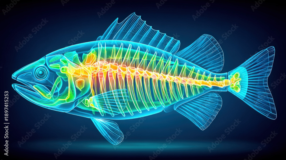 X-ray fish - a transparent freshwater fish Stock Illustration | Adobe Stock