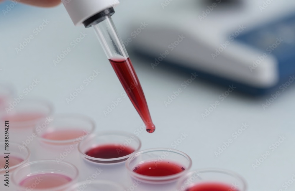 Blood Sample Analysis: Pipetting Blood into Wells for Scientific ...
